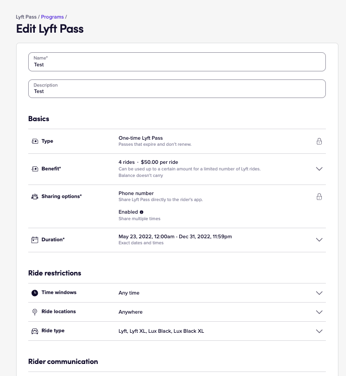 Managing your Lyft Pass programs – Lyft Business