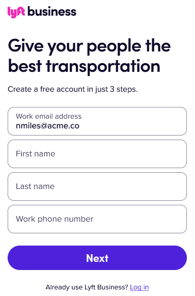 Creating your organization's Lyft Business account – Lyft Business