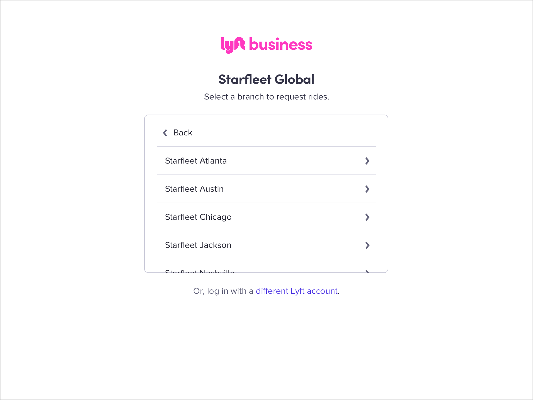 Switching between different Concierge programs – Lyft Business