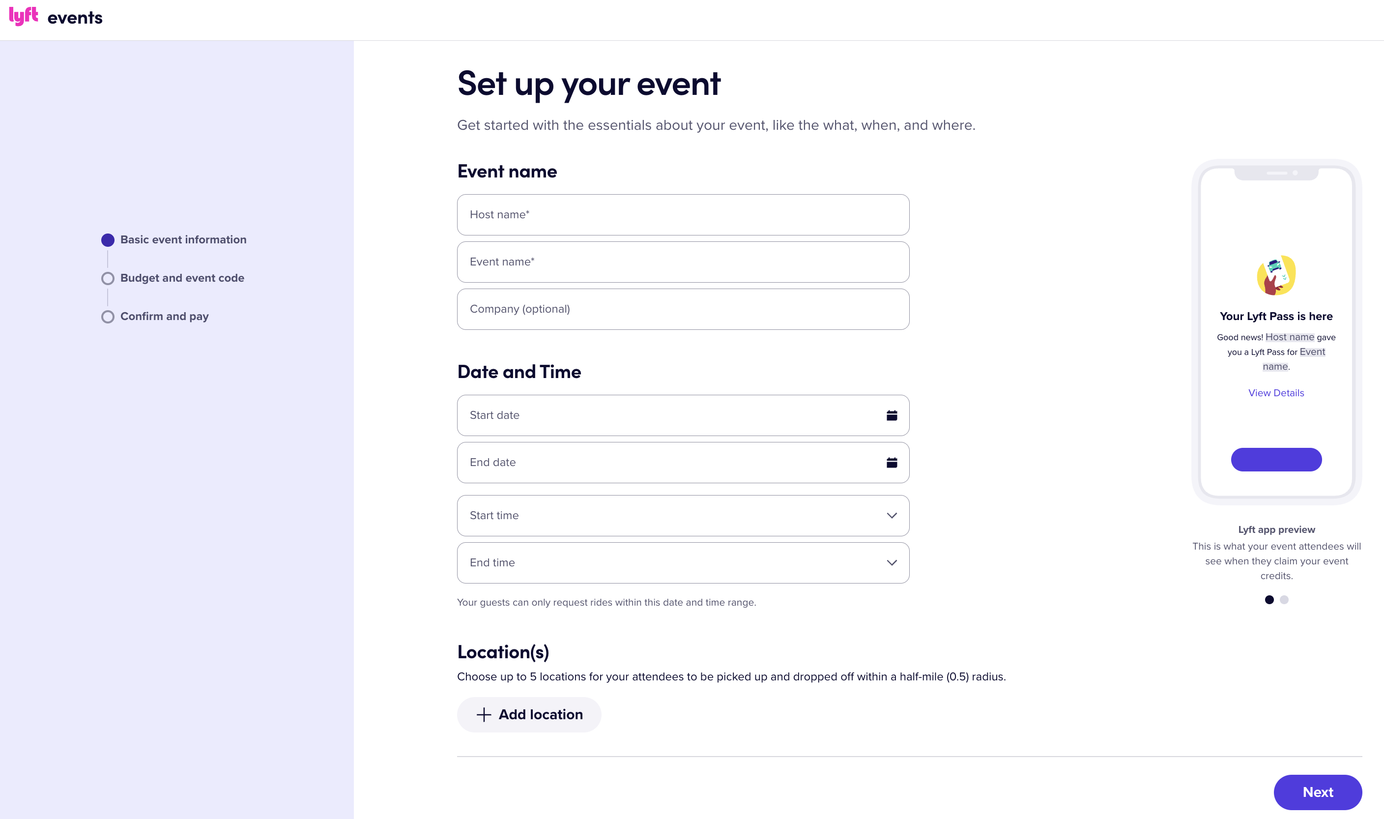 Get started with Lyft Events – Lyft Business